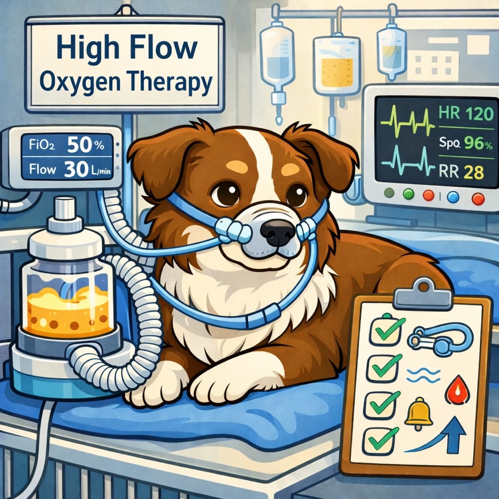 Veterinary High-Flow Oxygen Therapy: Evidence, Use & Protocols